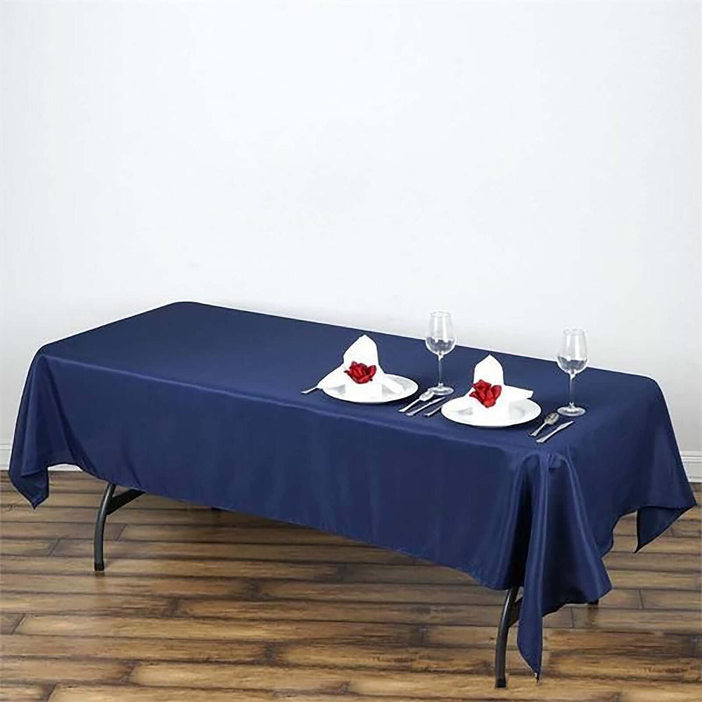 Polyester Tablecloth 60"x102" Navy Blue by TableclothsFactory.com