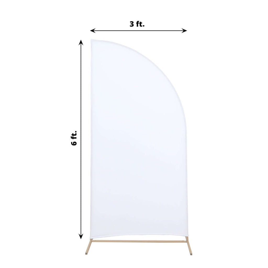 6ft White Spandex Half Moon Backdrop Cover | TableclothsFactory