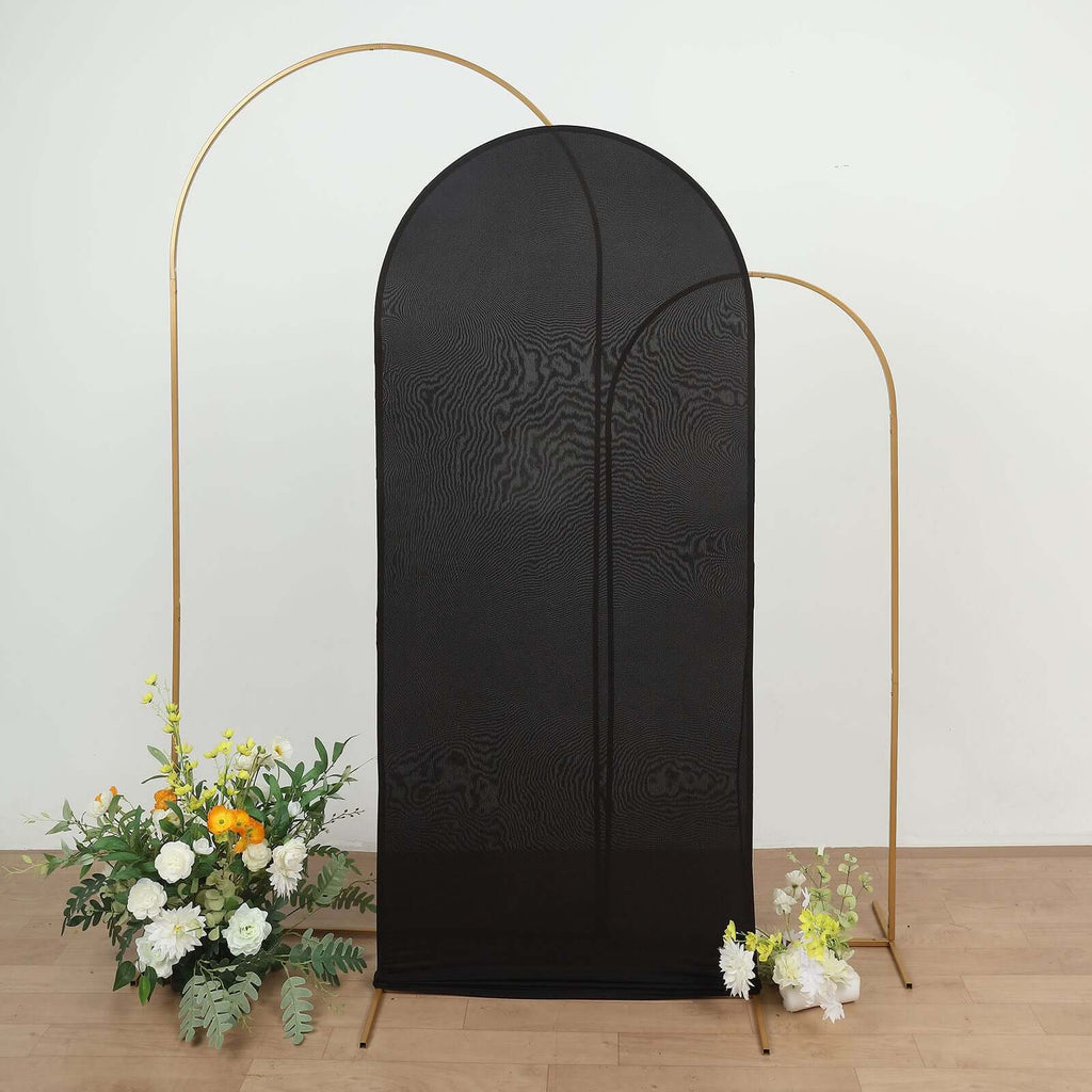 6ft Matte Black Spandex Backdrop Cover | TableclothsFactory