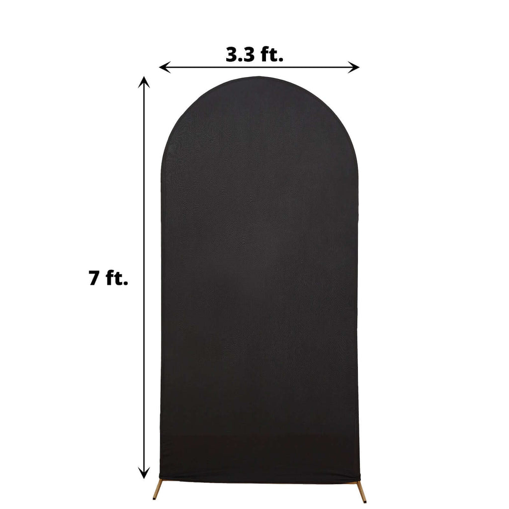 7ft Black Spandex Backdrop Cover | TableclothsFactory