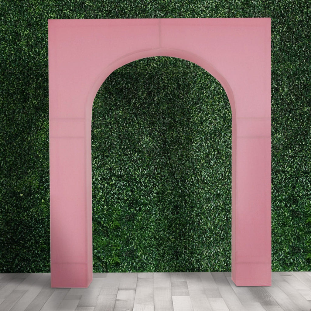 7ft Pink Spandex Arch Cover | TableclothsFactory