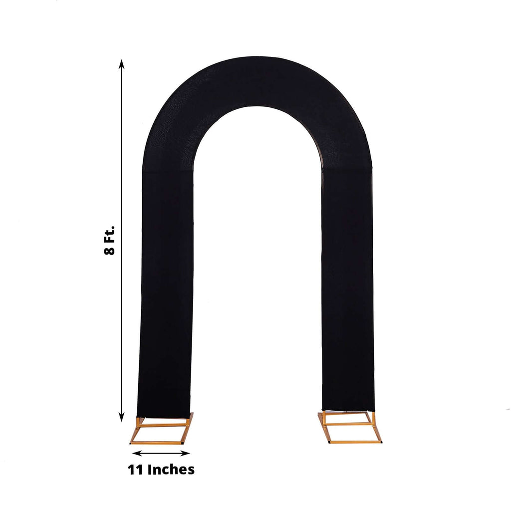 8ft Black Spandex Wedding Arch Cover | TableclothsFactory