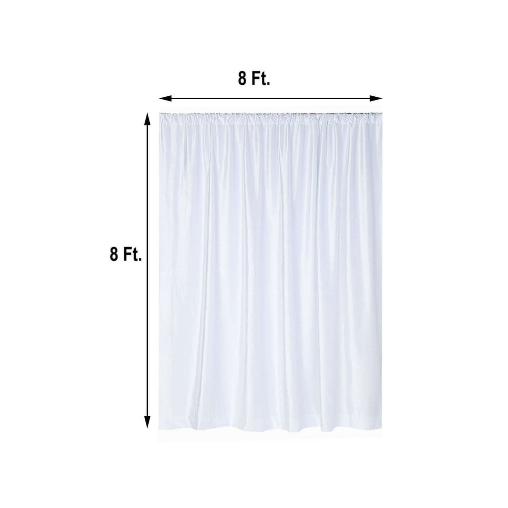 8ftx8ft White Velvet Event Curtain Drapes | TableclothsFactory