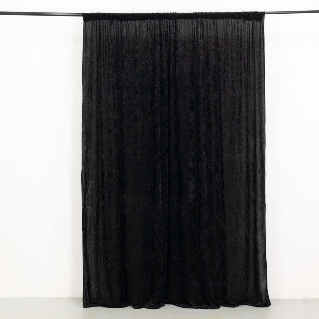 8ft Black Velvet Event Curtain Drapes | TableclothsFactory