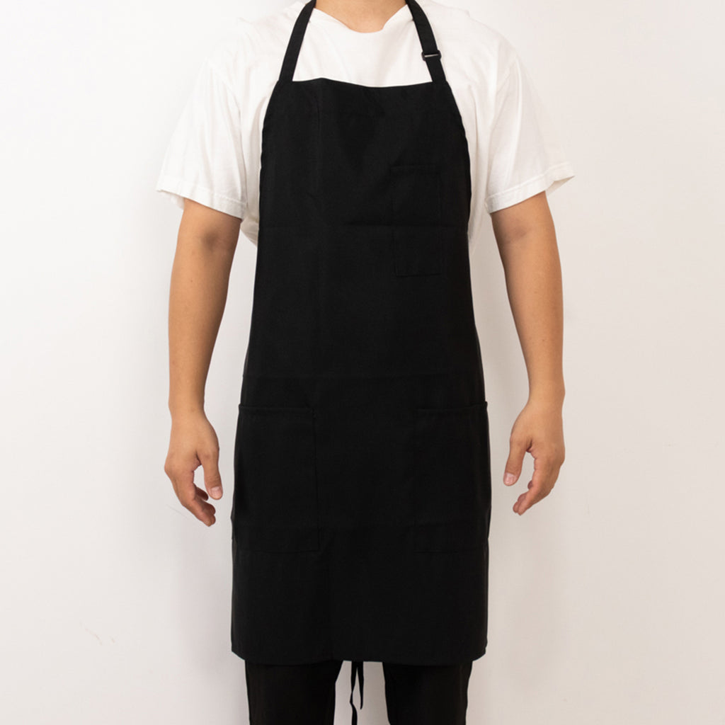 Black Adjustable Polyester Apron | TableclothsFactory.com
