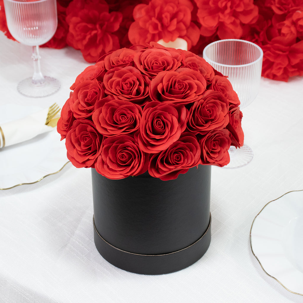 Prearranged Rose Centerpiece 27pcs Red | TableclothsFactory