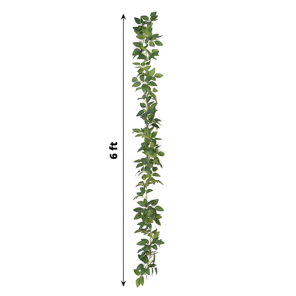 6ft | Real Touch Green Artificial Rose Leaf Vine