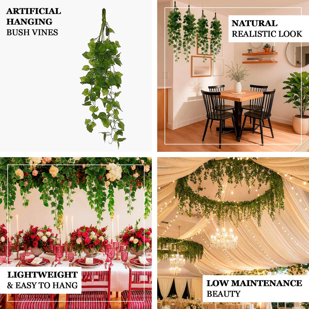 3-Pack 3ft Hanging Cottonwood Leaf Vine | TableclothsFactory