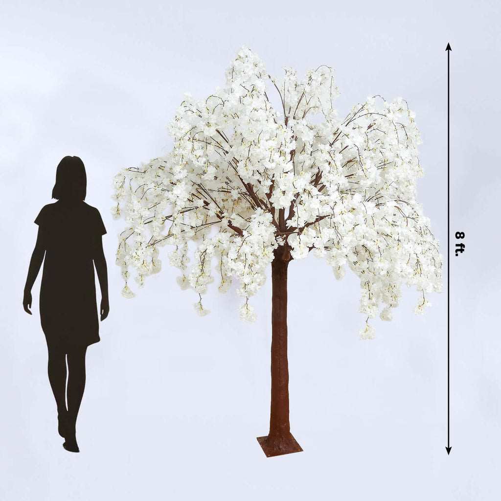 Cherry Blossom Artificial Tree 8ft White | TableclothsFactory