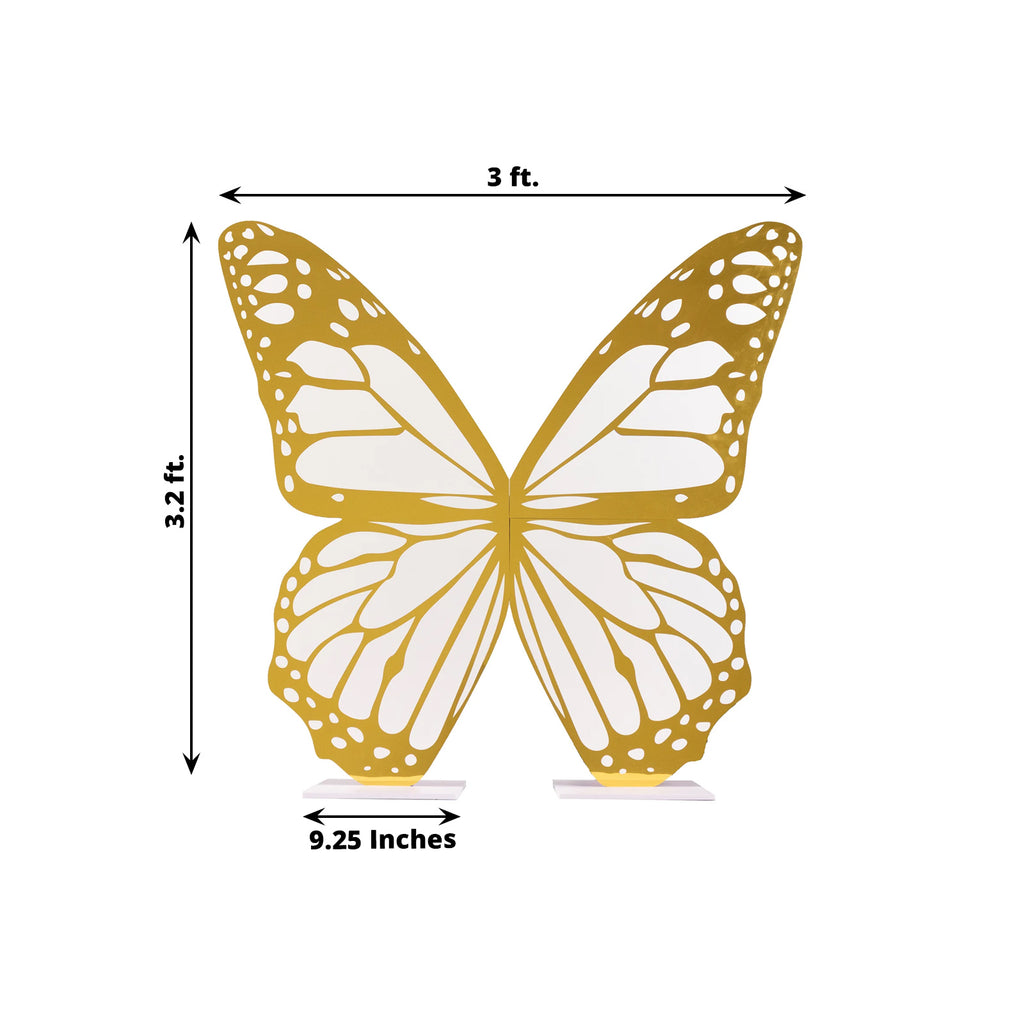 White Gold Butterfly Party Prop 3ft | TableclothsFactory.com