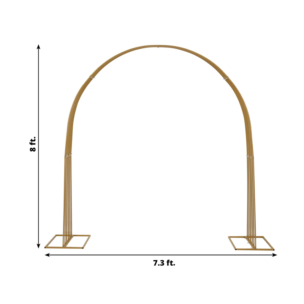 8ft Gold Metal Dome Wedding Arch Frame | TableclothsFactory