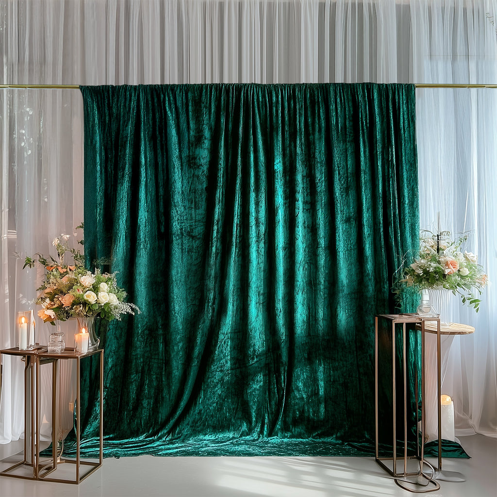 Green Crushed Velvet Drape 5ft x 10ft | TableclothsFactory