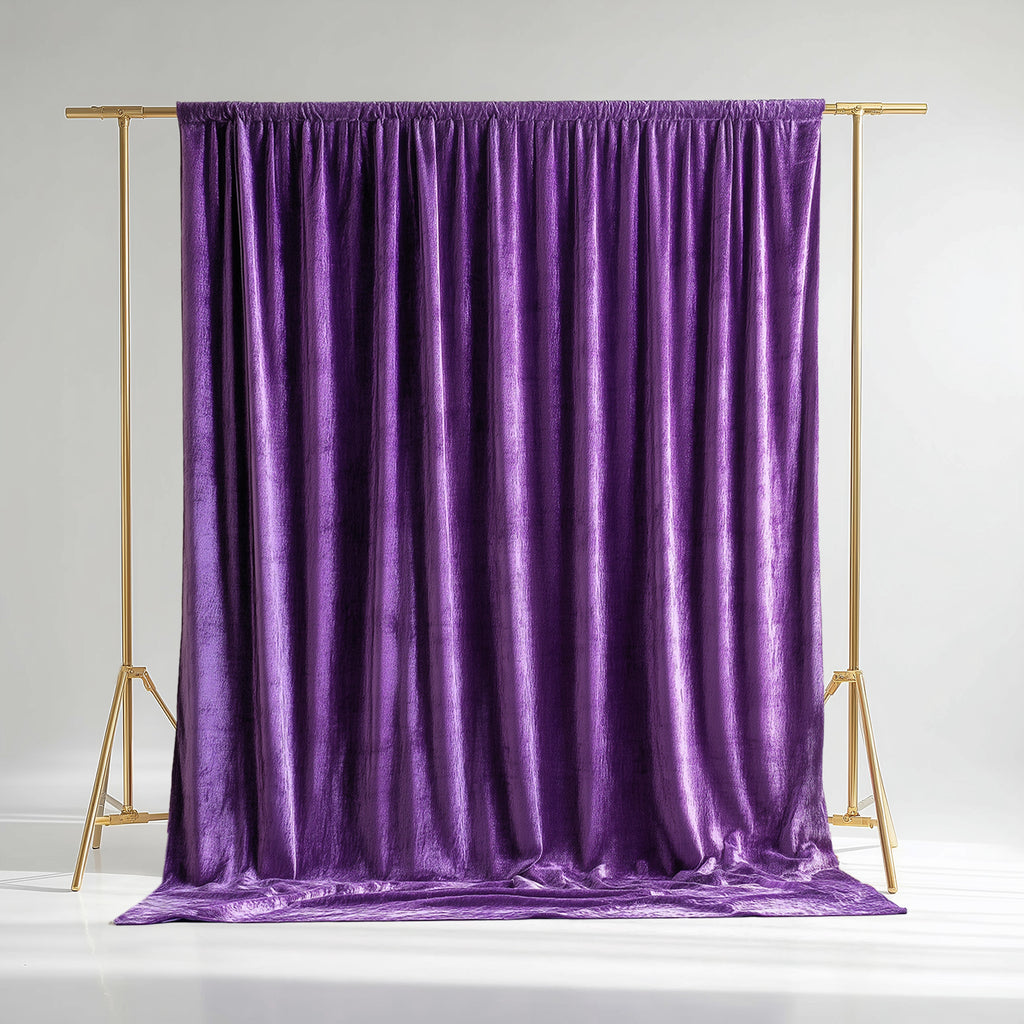 Purple Crushed Velvet Drape 5ft x 10ft | TableclothsFactory