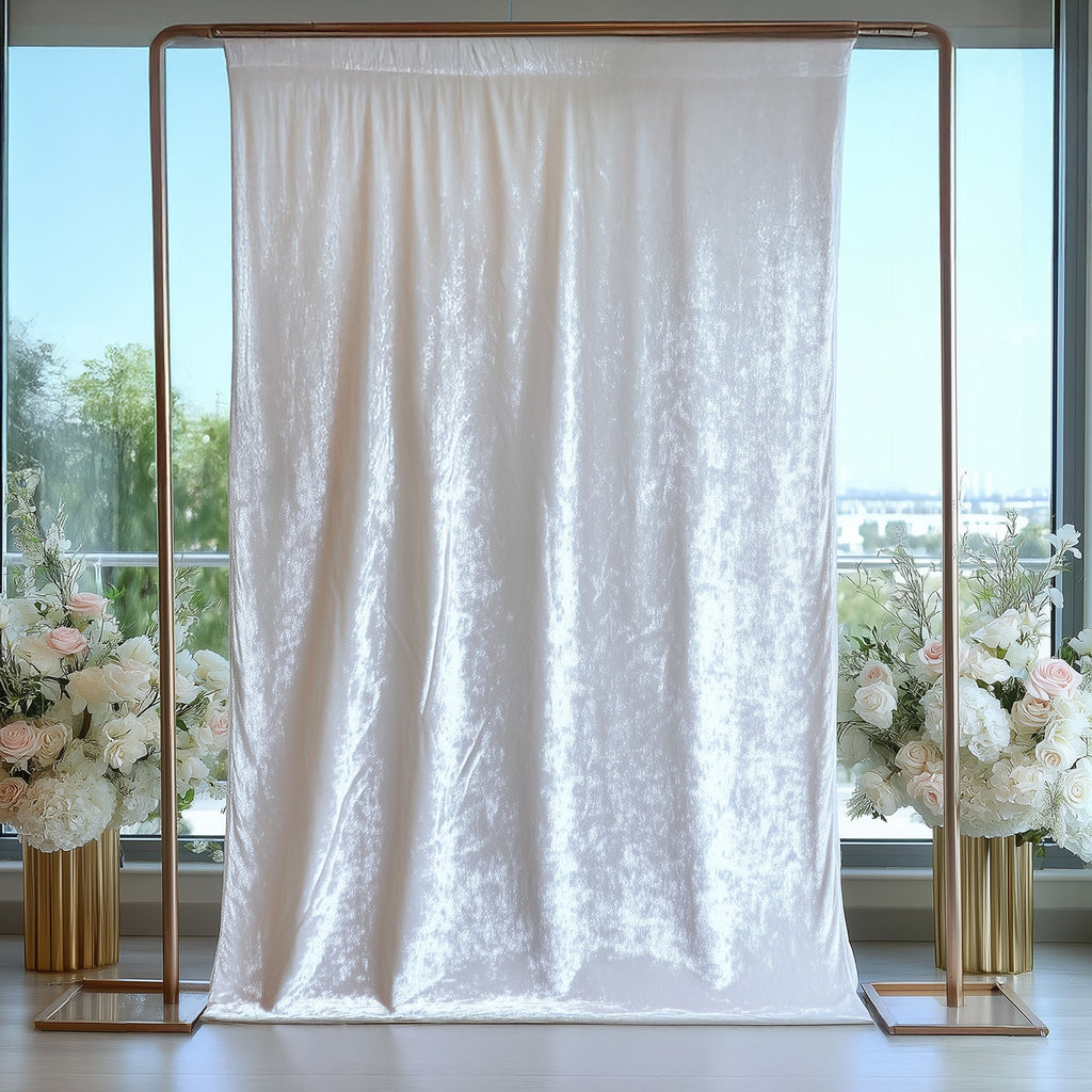 White Crushed Velvet Curtain 5ft x 14ft | TableclothsFactory