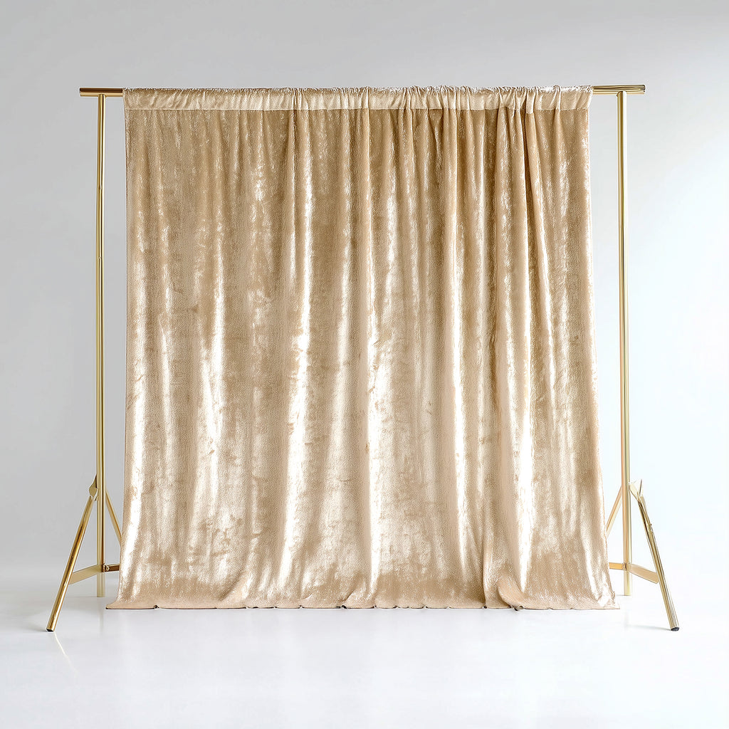 Beige Velvet Backdrop Panel 8x8ft | TableclothsFactory