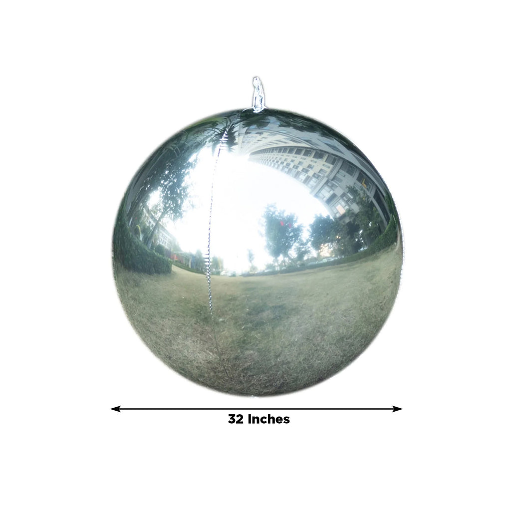 Metallic Silver 4D Mylar Balloons 32" | TableclothsFactory