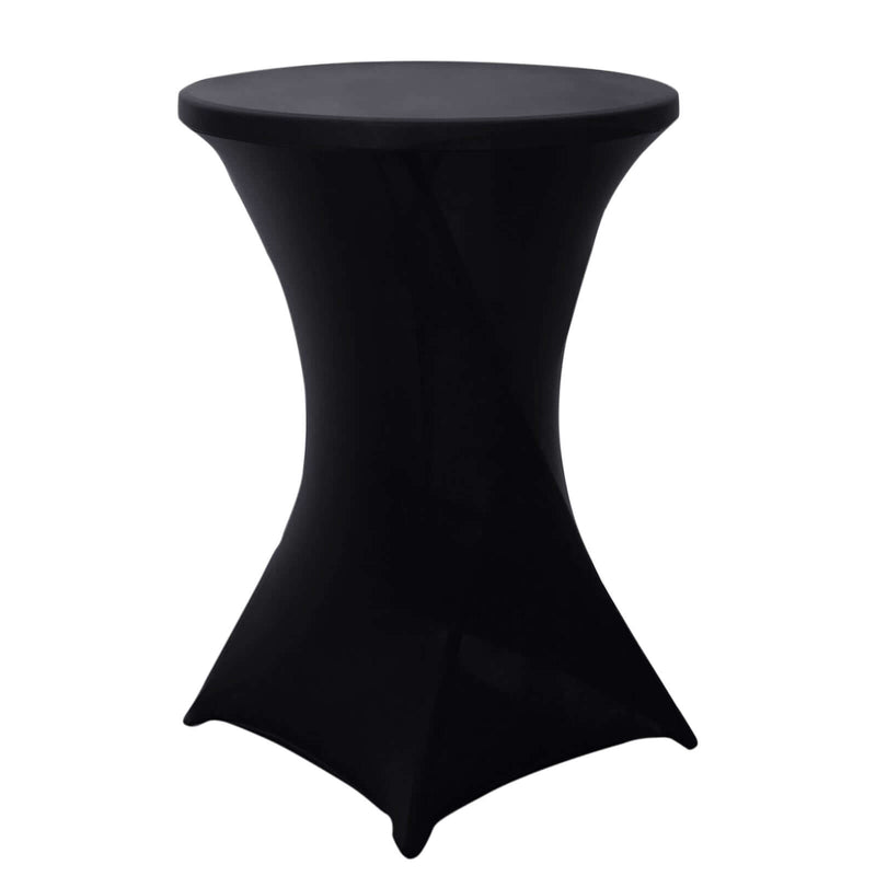 Spandex Cocktail Table Cover Skirt Black by TableclothsFactory.com