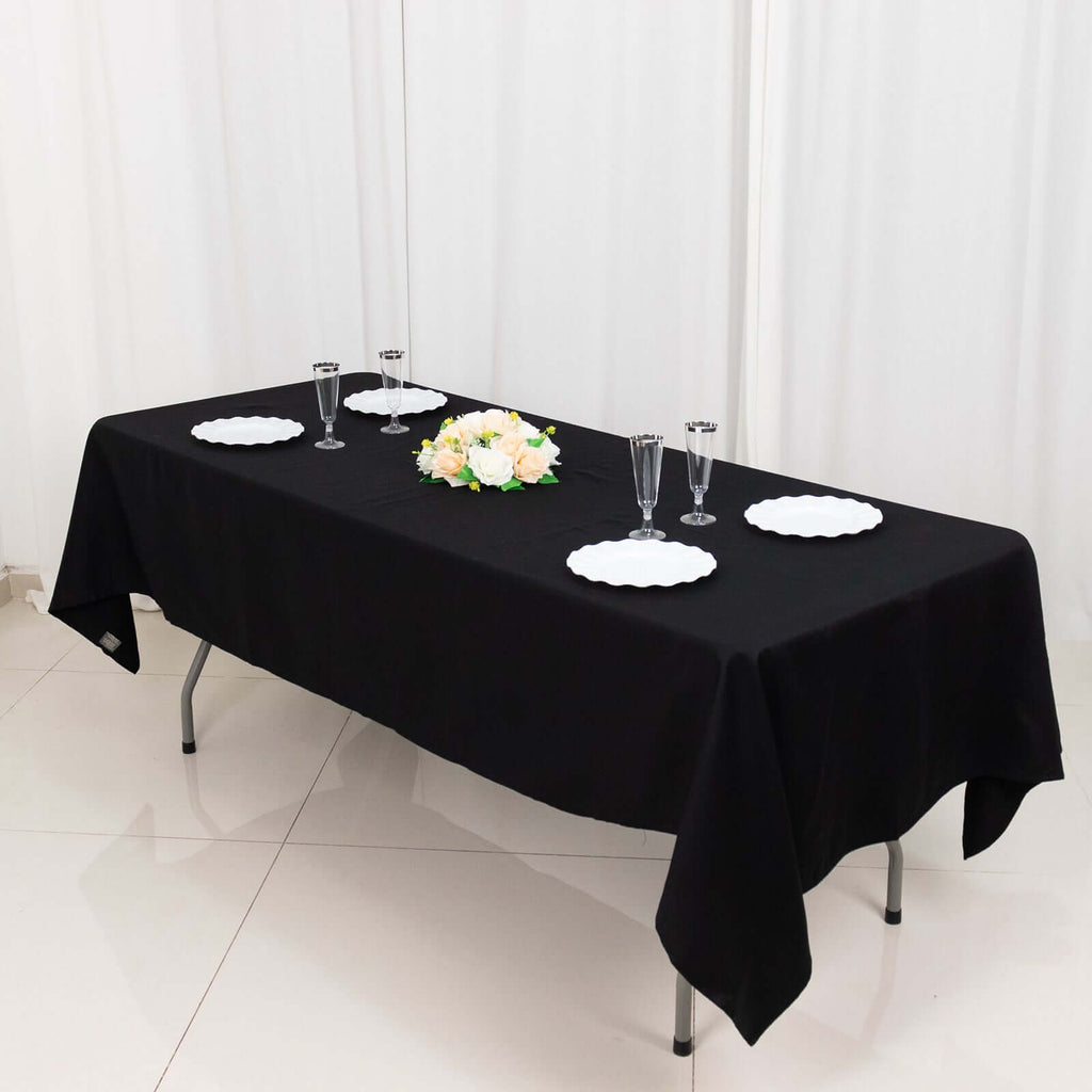 100% Cotton Tablecloth 60"x102" Black by TableclothsFactory.com