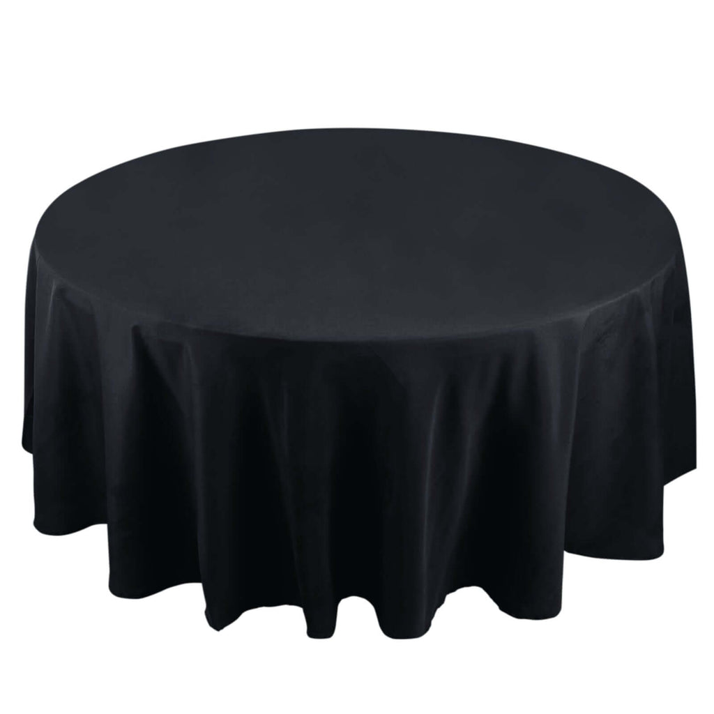Premium Polyester Tablecloth 108" Black by TableclothsFactory.com