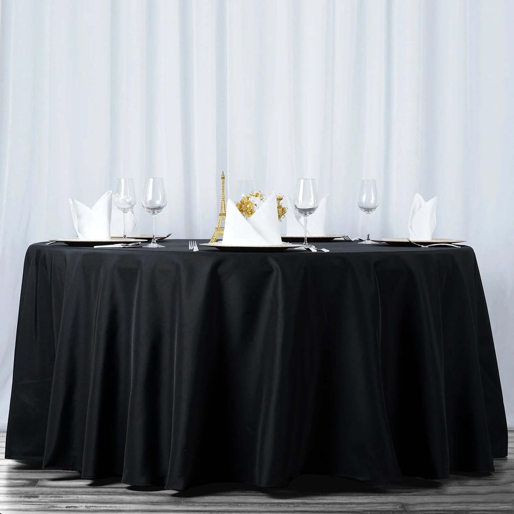 Premium Polyester Tablecloth 108" Black by TableclothsFactory.com
