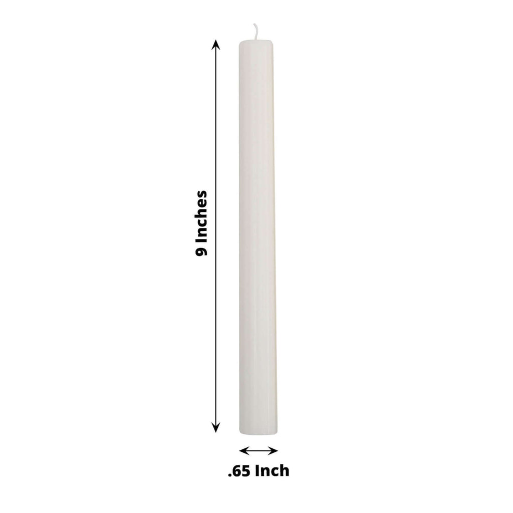 White Ribbed Taper Candles 5 Pack by TableclothsFactory.com