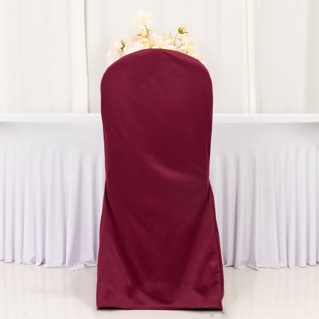 Scuba Banquet Chair Cover Burgundy by TableclothsFactory.com
