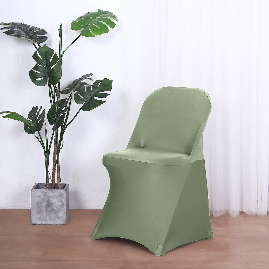 10 Pack Spandex Folding Chair Cover Dusty Sage Green by ...