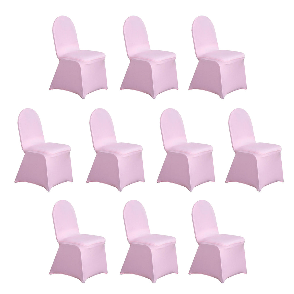10 Pack Spandex Banquet Chair Cover Pink by TableclothsFactory.com