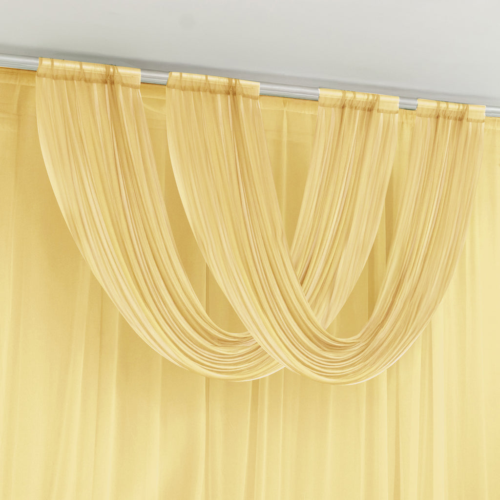 Sheer Valance Drapes Champagne 4ft x 5ft | TableclothsFactory
