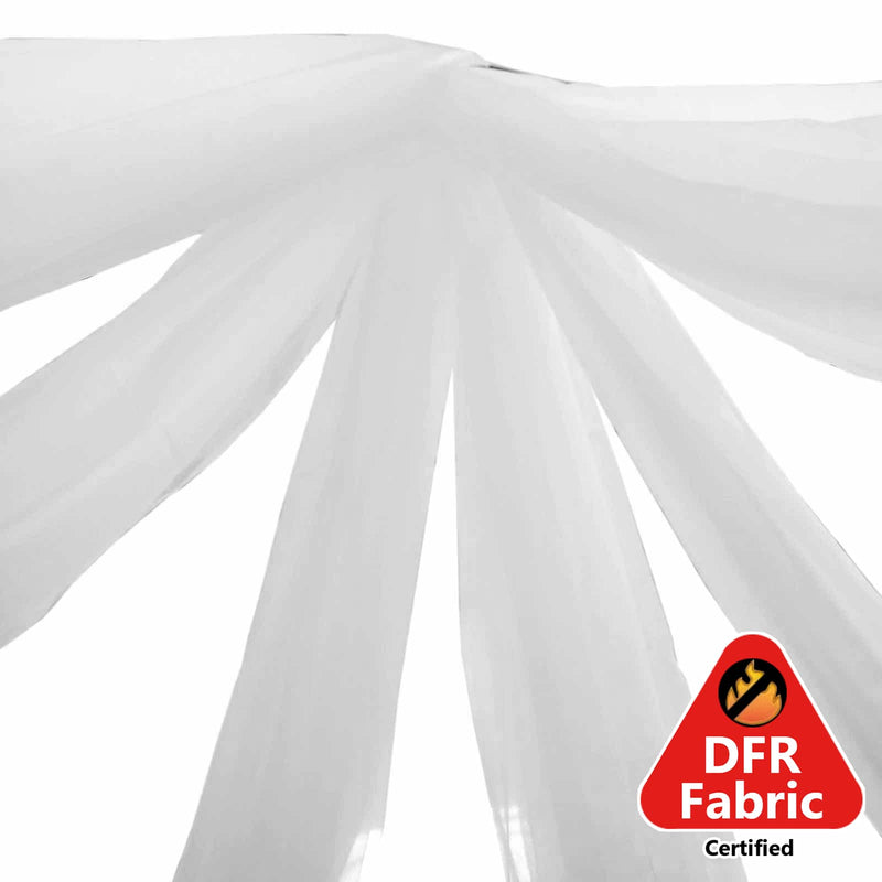 White Ceiling Drape Kit with Stainless Steel Hoop | tableclothsfactory.com