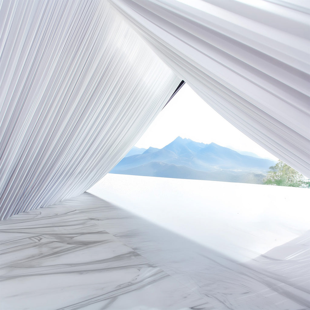 Spandex Tent Ceiling Drapes 25x36ft White | TableclothsFactory