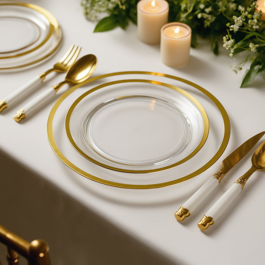 Plastic Appetizer Plates 10pk 7" Clear | TableclothsFactory