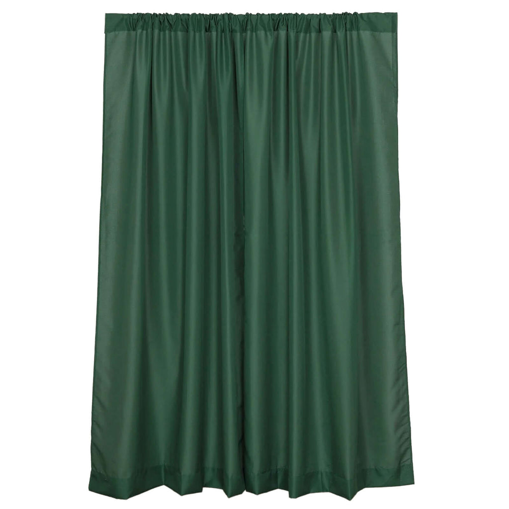 Hunter Green Polyester Event Curtain Drapes 2 Pack | tableclothsfactory.com