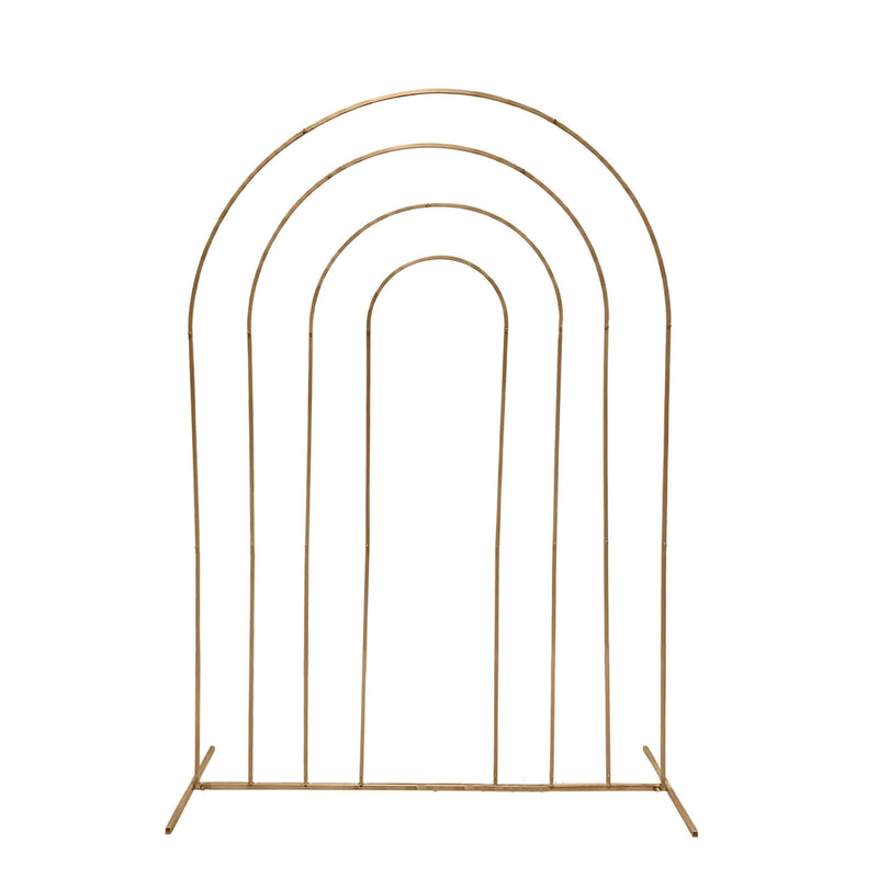 7ft Gold Metal Heart Shape Photo Backdrop Stand | tableclothsfactory.com