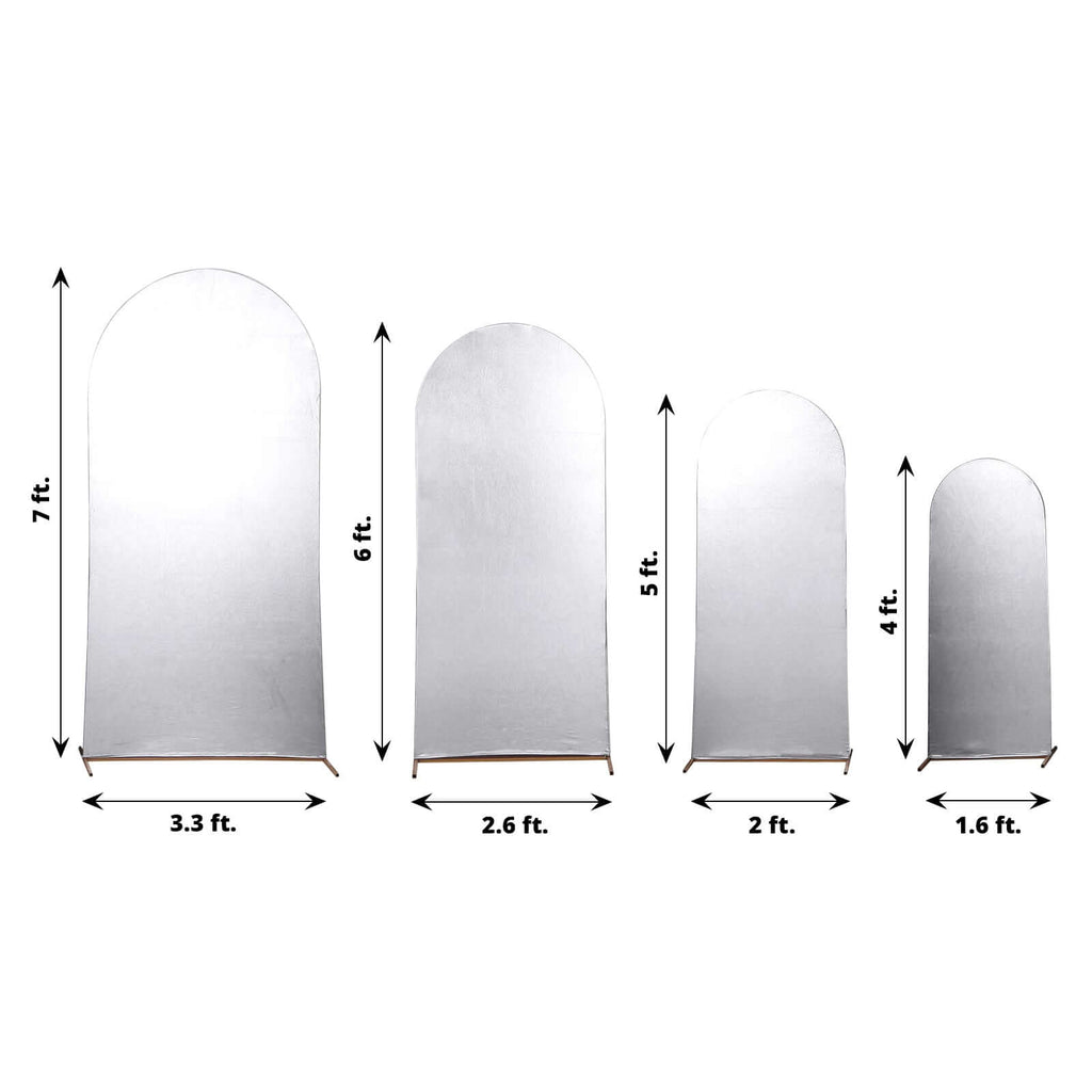Silver Spandex Wedding Arch Covers Set of 4 | tableclothsfactory.com