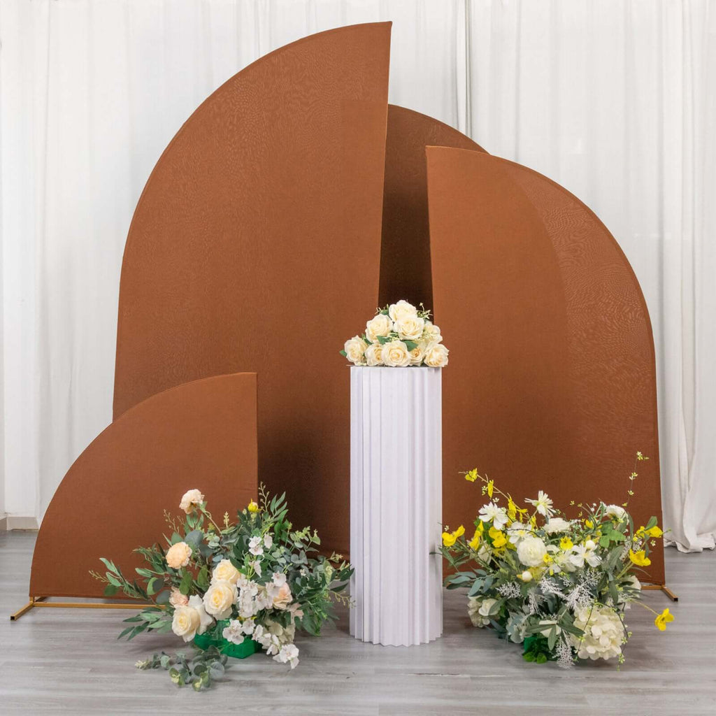 Set Of 4 | Cinnamon Brown Backdrop Stand Covers