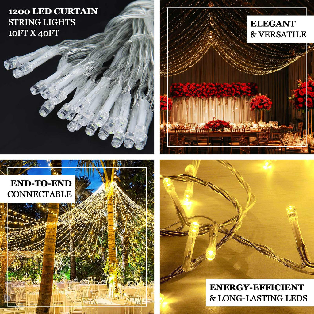 LED Curtain Fairy Lights Warm White | TableclothsFactory
