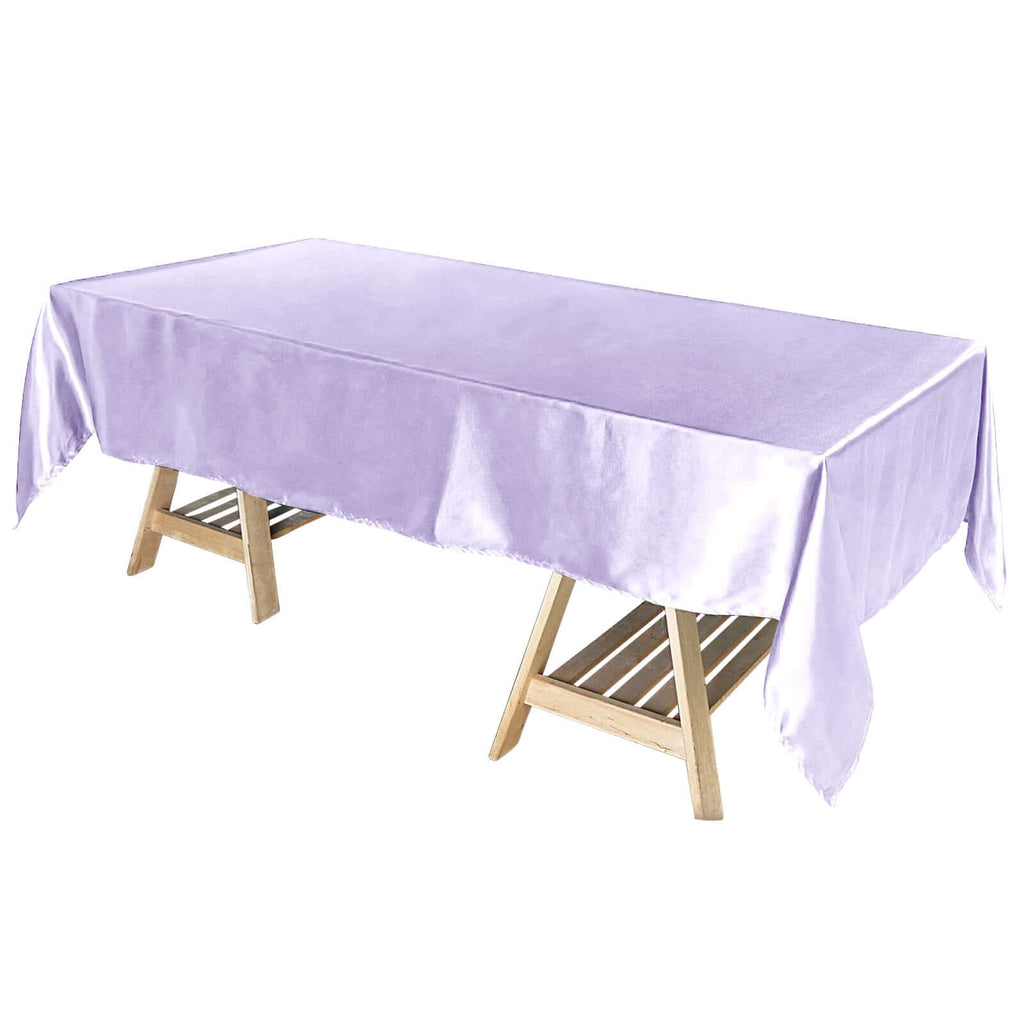 Satin Tablecloth 60"x102" Lavender Lilac by TableclothsFactory.com