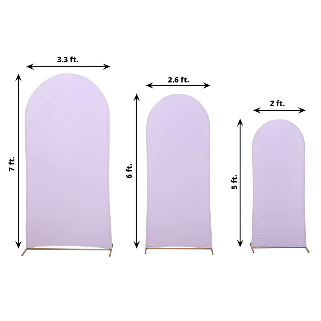 Set Of 3 | Matte Lavender Lilac Spandex Fitted Backdrop Stand Covers