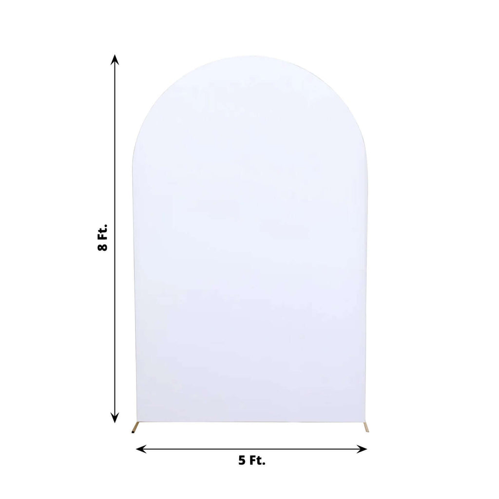 8ft Matte White Spandex Wedding Arch Cover | tableclothsfactory.com