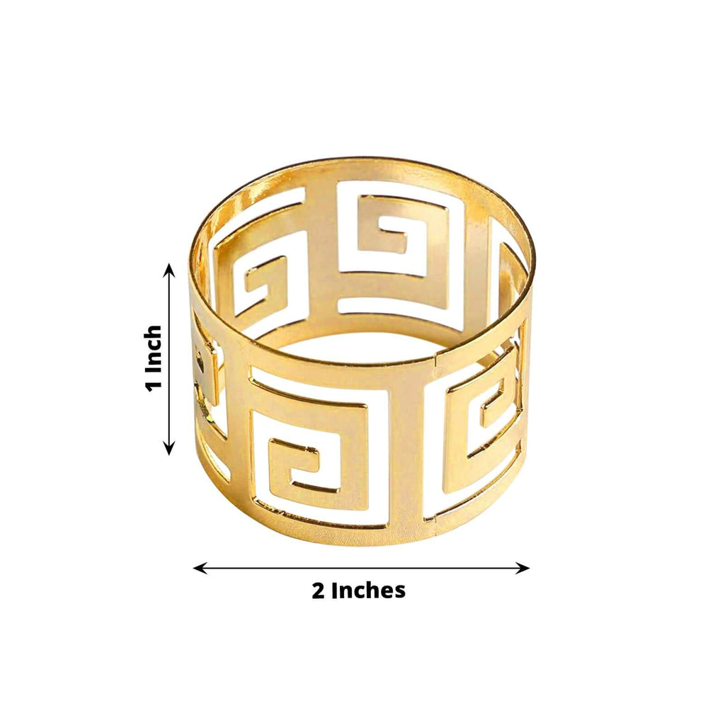 Gold Plated Aluminum Napkin Rings - 4 Pack | tableclothsfactory.com