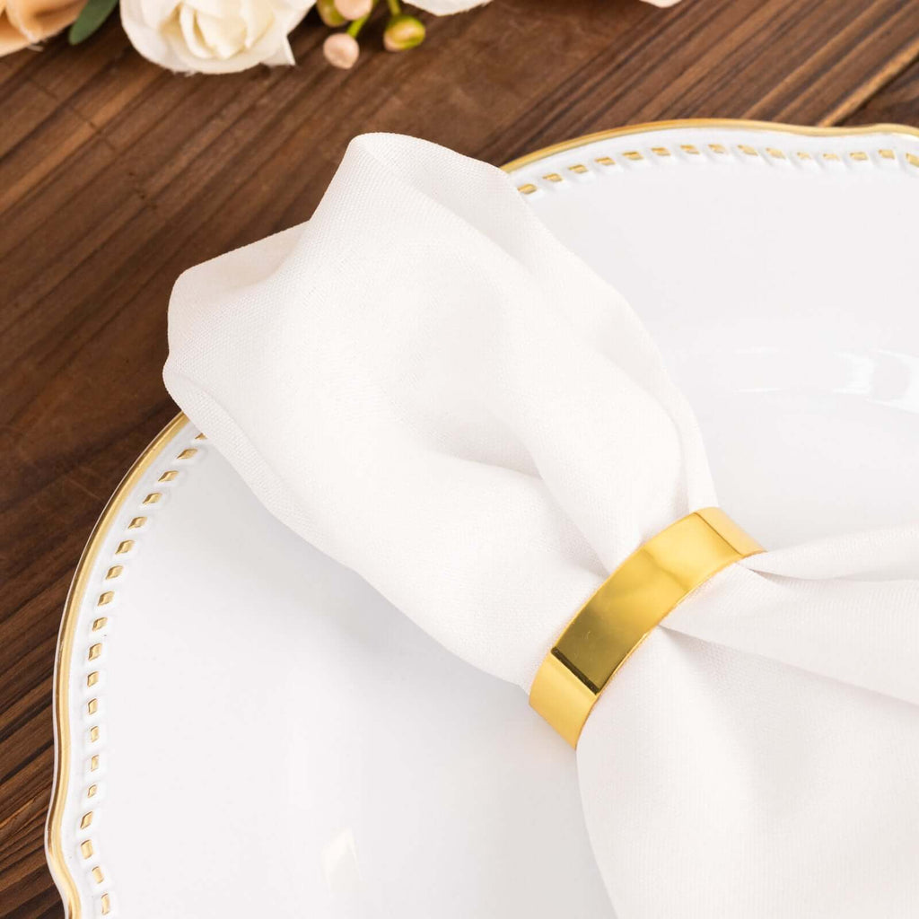 Gold Metal Semicircle Napkin Rings - 4 Pack | tableclothsfactory.com