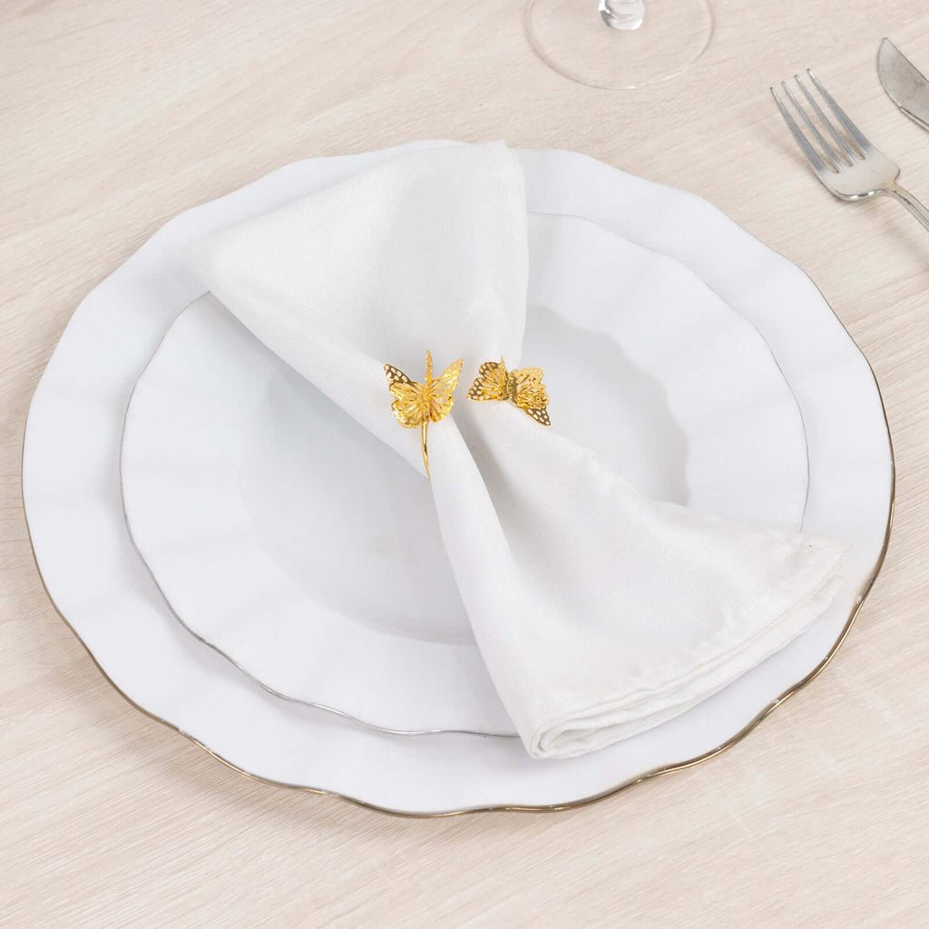 Gold Metal Butterfly Napkin Rings | tableclothsfactory.com