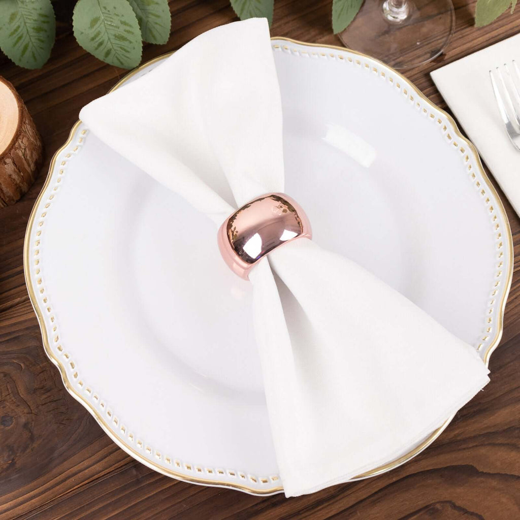 Shiny Metallic Blush Acrylic Napkin Rings - 4 Pack | tableclothsfactory.com