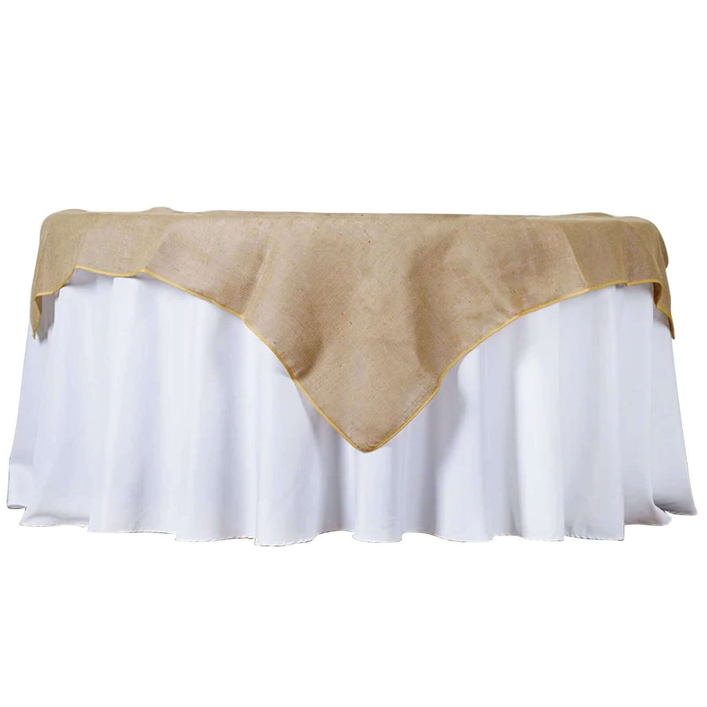 Burlap Overlay 60"x60" Natural by TableclothsFactory.com
