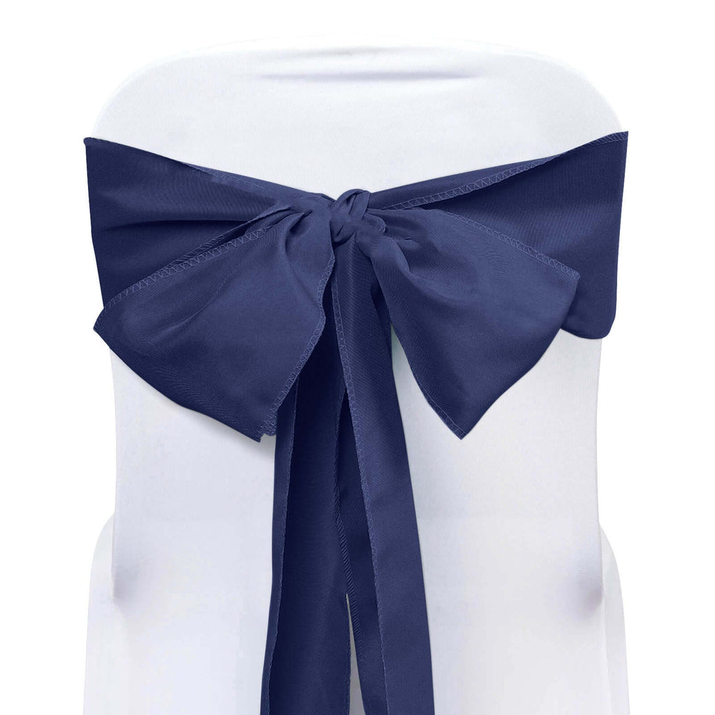 Polyester Chair Sashes 6"x108" Navy Blue by TableclothsFactory.com