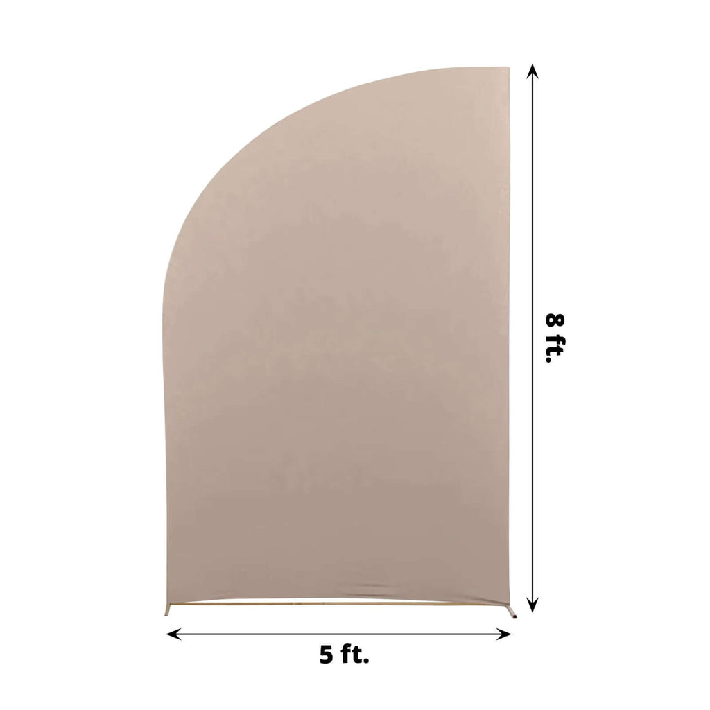 8ft Nude Spandex Fitted Wedding Arch Cover For Half Moon Top Chiara Ba