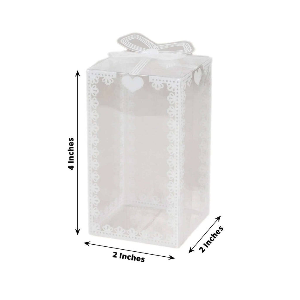 Clear Rectangle Candy Gift Boxes 25 Pack | tableclothsfactory.com