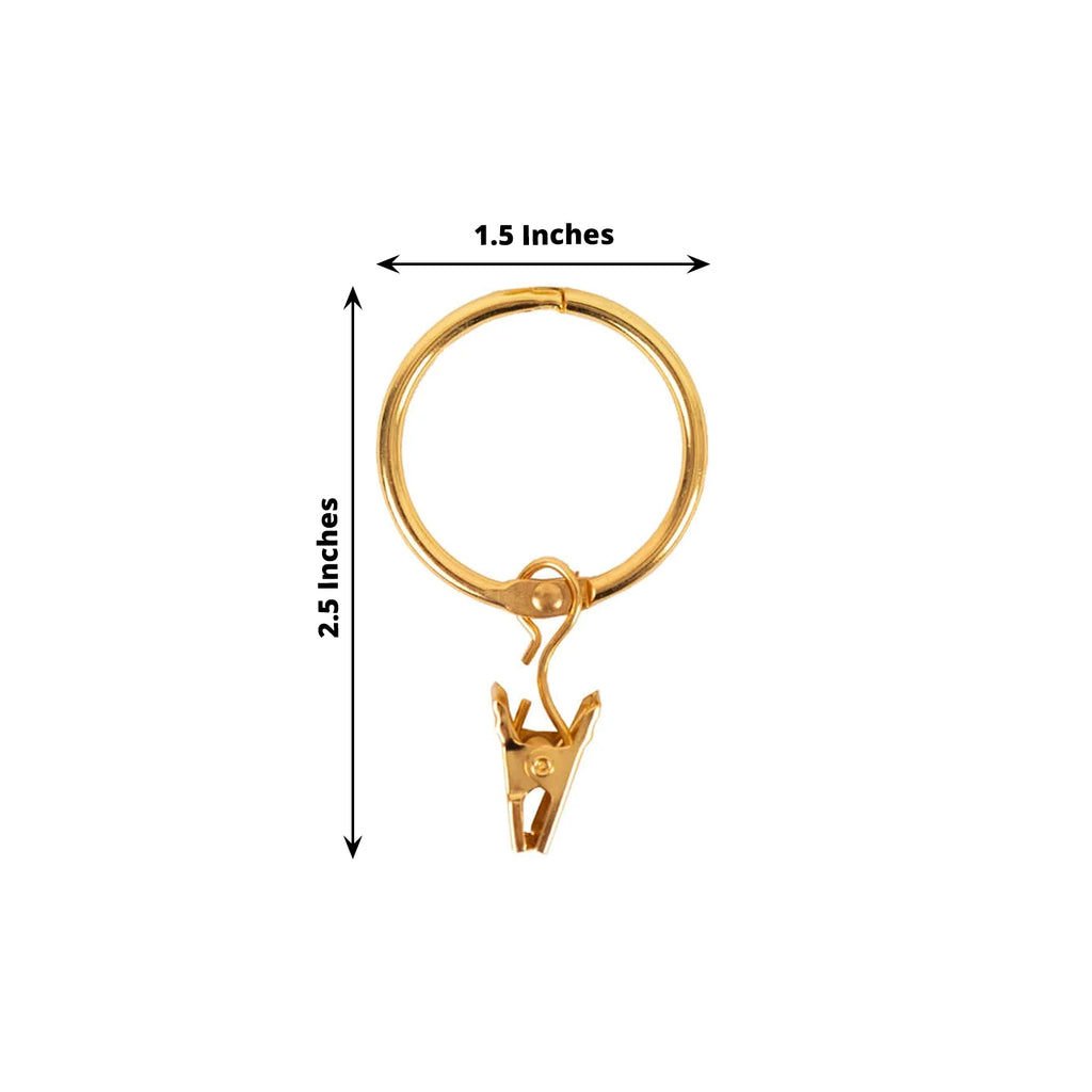 Gold Metal Curtain Clip Rings - 50 Pack | tableclothsfactory.com