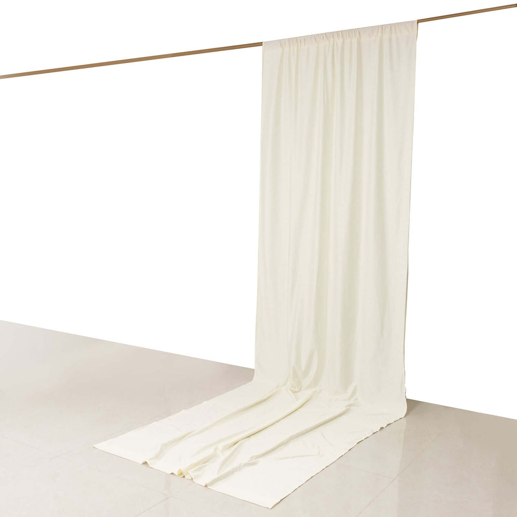 Ivory Scuba Polyester Event Curtain Drapes | tableclothsfactory.com